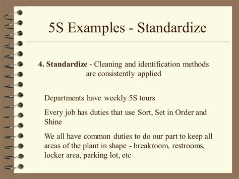 5s Standardize Examples