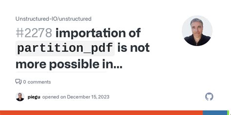 importation of `partition pdf` is not more possible in `unstructured