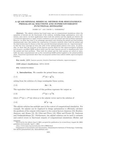 a quasi minimal residual method for siam journals