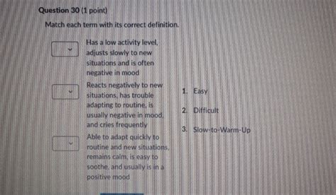 Solved Question Point Match Each Term With Its Chegg Com
