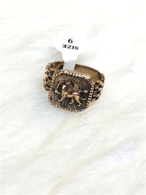 خرید انگشتر شیر و خورشید مردانه استیل رنگ ثابت با کیفیت کد 2015622 ردگل