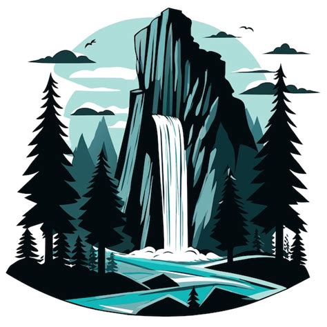 Wasserfall Illustration Premium Vektor