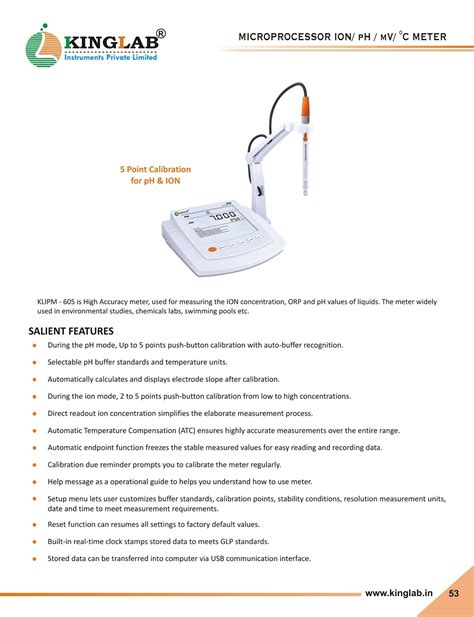 Microprocessor Ion PH Meter KINGLAB INSTRUMENTS PVT LTD