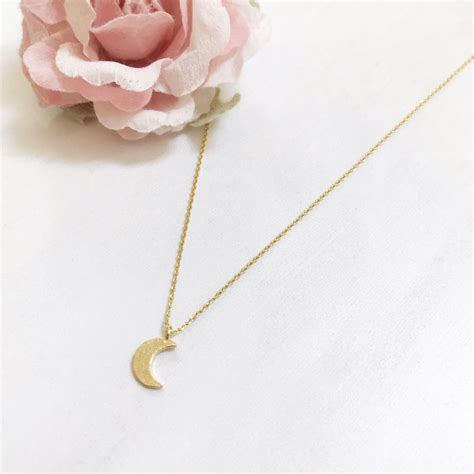 Dainty Moon Necklace Silvergoldrosegold Etsy