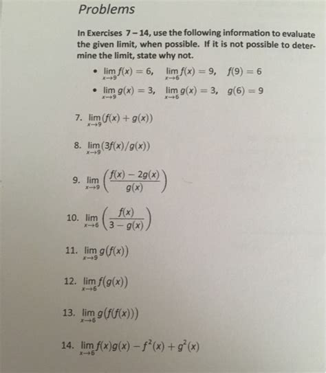 Solved Problems In Exercises 7 14 Use The Following