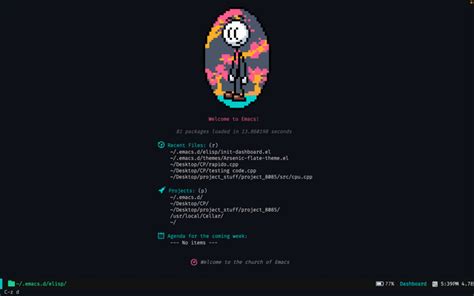 created a custom pixelart in the color scheme of the theme for my emacs dasbhoard r emacs