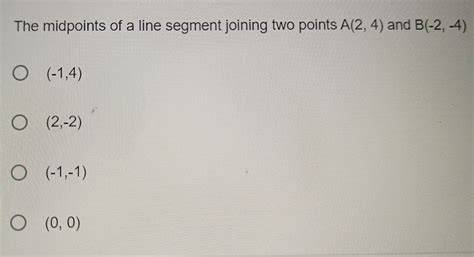 solved the midpoints of a line segment joining two points