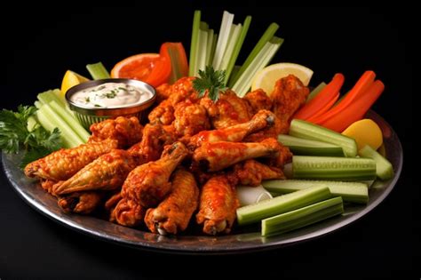 Premium Ai Image A Zesty Buffalo Wing Platter