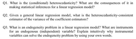 Solved Q1 What Is The Conditional Heteroscedasticity
