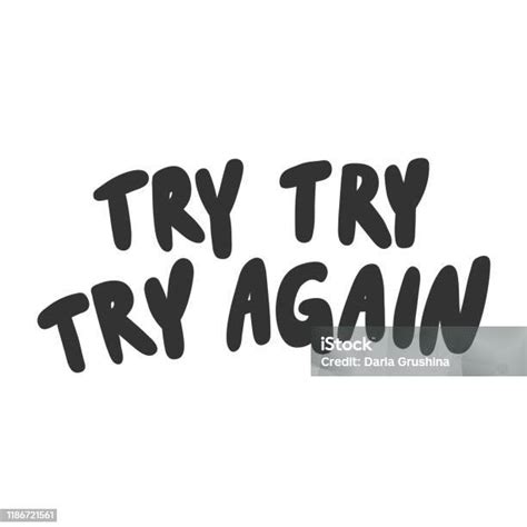 다시 한 번 시도해 보세요 소셜 미디어 콘텐츠스티커 벡터 손으로 그린 일러스트 디자인입니다 트라이 득점에 대한 스톡 벡터 아트 및 기타 이미지 Istock