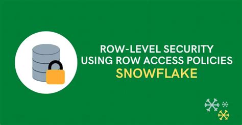 Row Level Security Using Row Access Policies In Snowflake Thinketl