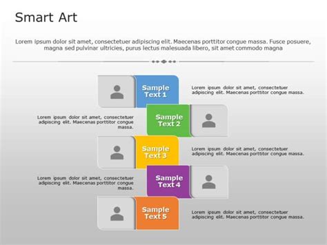 SmartArt List Alternating Textbox Steps PowerPoint Template