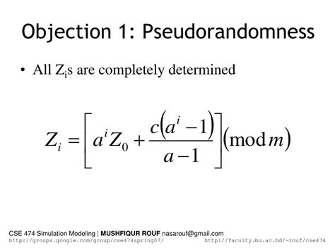 Ppt Cse474 Simulation And Modeling Generating Random Numbers Powerpoint Presentation Id1830205