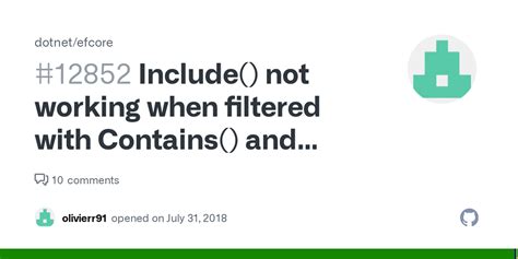 Include Not Working When Filtered With Contains And Aggregating To List · Issue 12852
