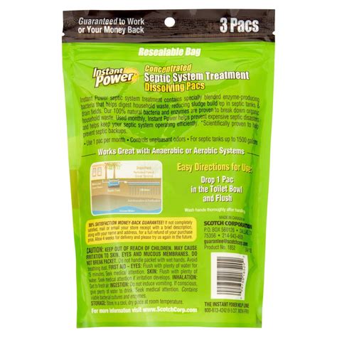 Instant Power Septic System Treatment Dissolving Pacs Hardwareandtools