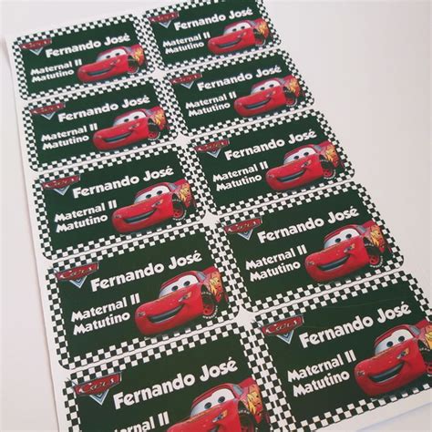 Kit De Etiquetas Escolares Carros Disney Elo7