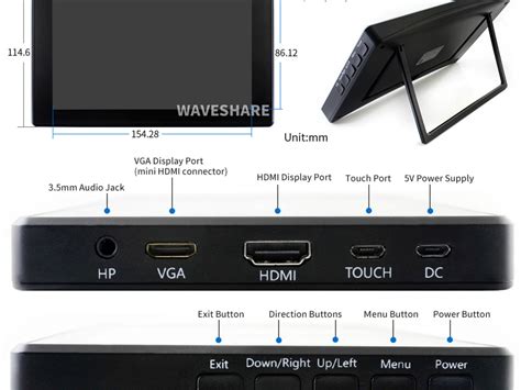 7inch Capacitive Touch Screen LCD With Case 1024x600 Kiwi Electronics