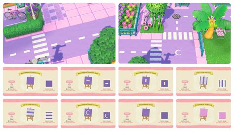 Purple And Pink Street Paths Designed By Apel Of Acnh Custom Designs