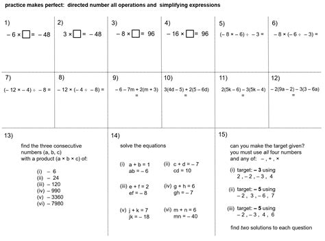Median Don Steward Mathematics Teaching Directed Number Practice Makes Perfect 1