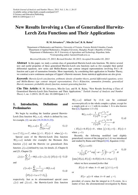Pdf New Results Involving A Class Of Generalized Hurwitz Lerch Zeta Functions And Their