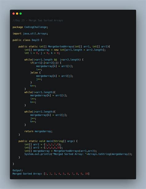 how to merge two sorted arrays in java nikunj jambucha posted on the topic linkedin