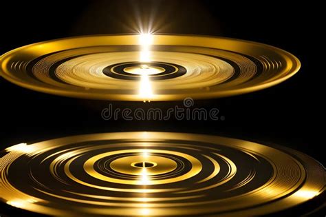 Floating Gold Discs Abstract Background With Light And Shadow Effects