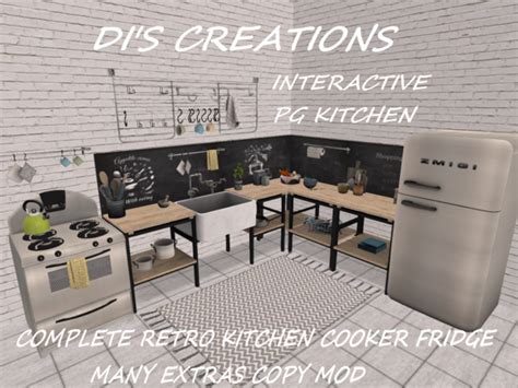 Second Life Marketplace Complete Retro Kitchen Cooker Fridge