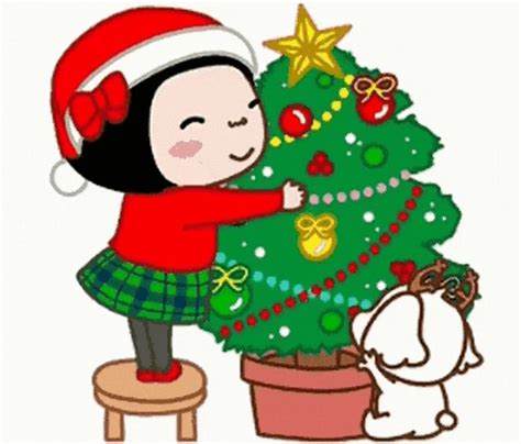 방긋~ 메리 크리스마스  귀여운 애니메이션 벽지 이모티콘