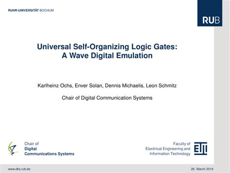 Pdf Universal Self Organizing Logic Gates A Wave Digital Emulation