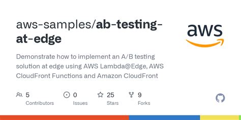 github aws samples ab testing at edge demonstrate how to implement