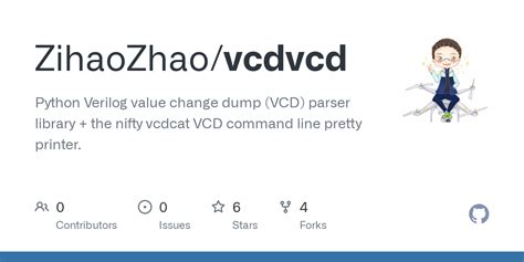 GitHub ZihaoZhao Vcdvcd Python Verilog Value Change Dump VCD