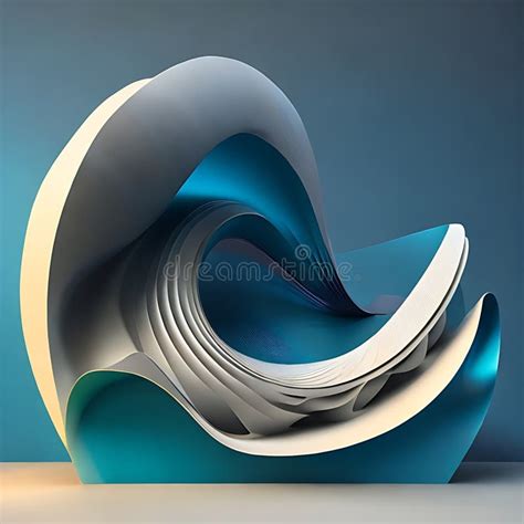 3d Modern Wave Curve Abstract Presentation Background Ai Generated Stock Illustration
