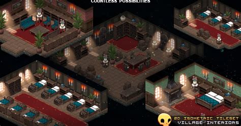 2d Isometric Village Interior Tileset 2d Environments Unity Asset Store