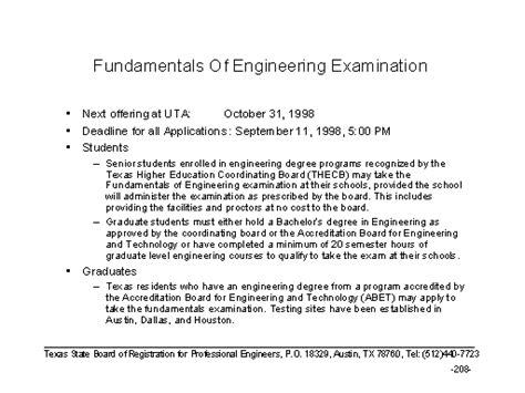 Fundamentals Of Engineering Examination
