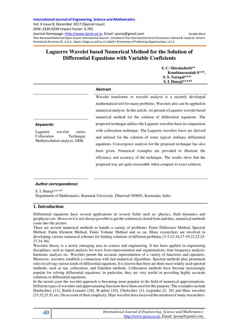 Pdf Laguerre Wavelet Based Numerical Method For The Solution Of Differential Equations With