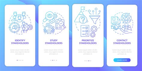 Stakeholder Relations Steps Blue Gradient Onboarding Mobile App Screen Walkthrough 4 Steps