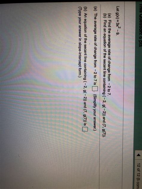 Solved This Quesdon 6 Pts 12 Of 12 5 Com Let Gx 3x²