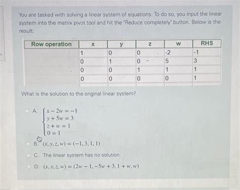 Solved You Are Tasked With Solving A Linear System Of