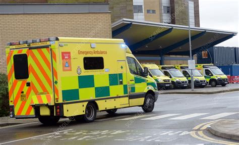 Ambulances Outside Hospital Stock Image C0570945 Science Photo