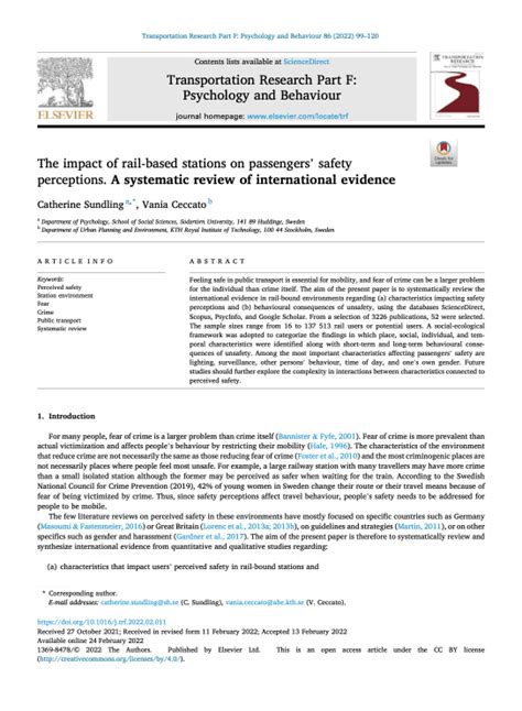 Factors Affecting Perceived Safety In Railway Stations Tondo