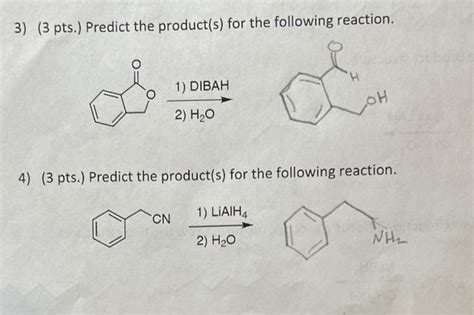 Solved 3 3 Pts Predict The Products For The Following
