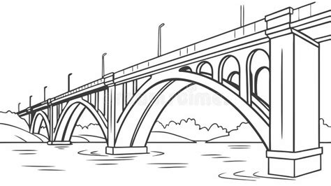 Arched Stone Bridge Historic Architecture Vector Design Generative Ai Stock Vector