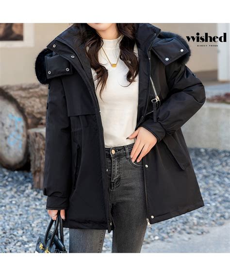 페미닌 투웨이 퍼 후드 지퍼 포인트 스트링 패딩 점퍼 Wiadjp055