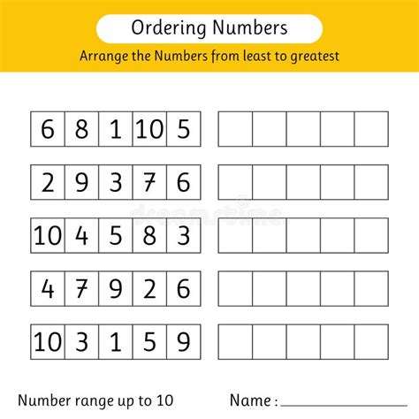 Ordering Numbers Worksheet Arrange The Numbers From Least To Greatest