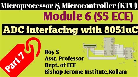Module 6part 7interfacing Adc With 8051microprocessor And Microcontrollers5 Ecektu Youtube