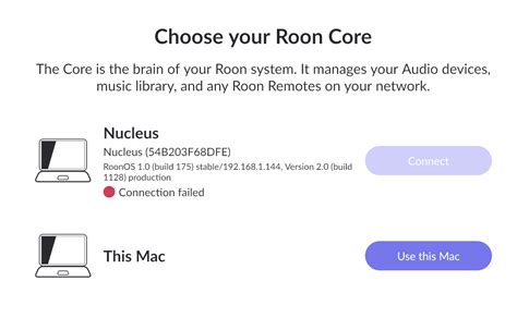 Nucleus Core Connection Failed Nucleus Support Roon Labs Community