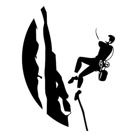 Premium Vector Climbing Vector Illustration Rock Climber On A Rope