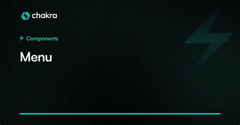 Menu Chakra Ui