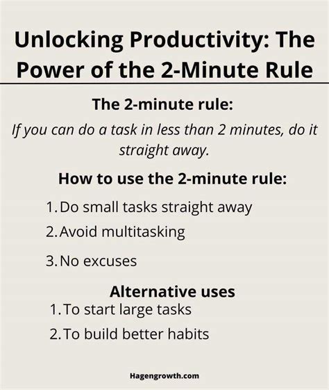 The 2 Minute Rule Unlocking Productivity With This Simple Rule Hagen