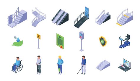 Accessible Environment Icons Set Isometric Style 8888255 Vector Art At